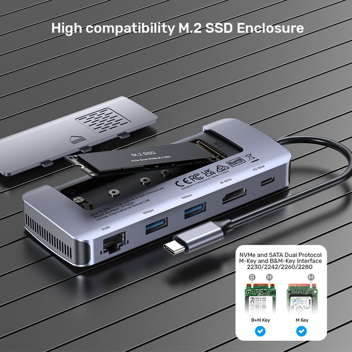 6合1 USB-C Hub 連 M.2 硬碟盒 | UNITEK